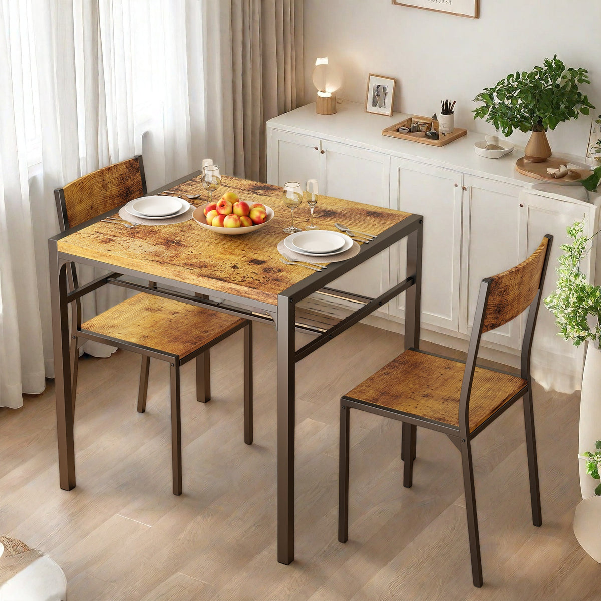 Dining Table Set for 2,Lofka 3 Piece Small Kitchen set,Breakfast Table ...